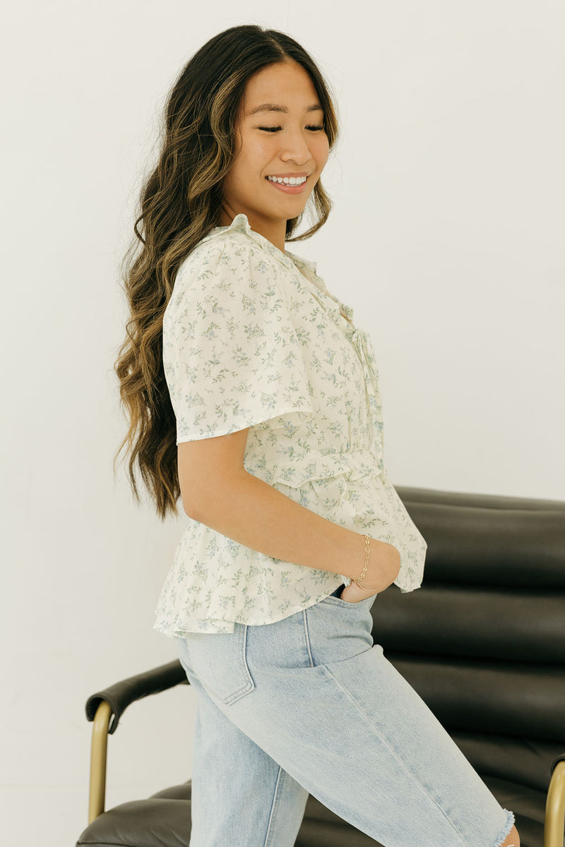 Eisley Top-Cream/Blue – Love Olive Co