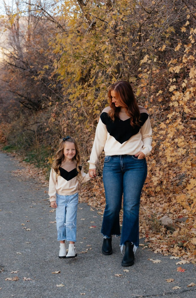 Little Girl's Wally Sweater-Cream/Black/Tan – Love Olive Co