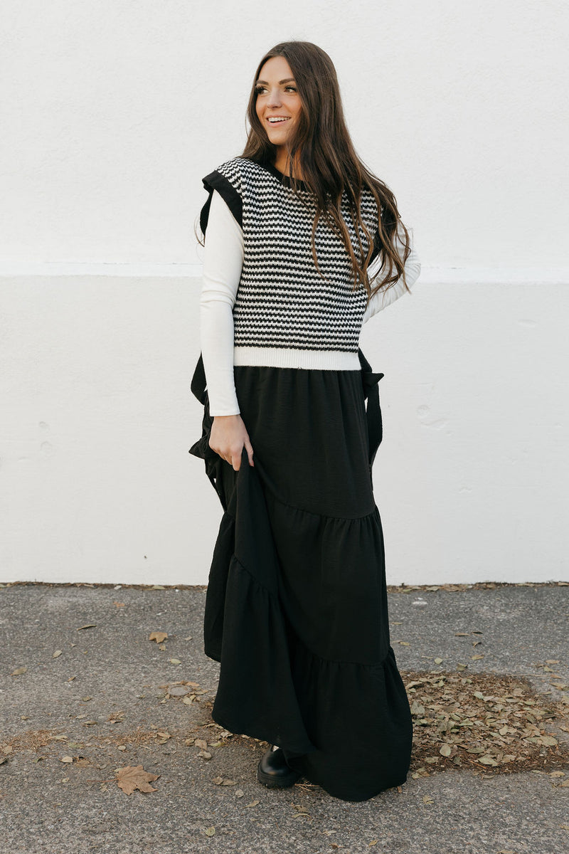 Tenlee Sweater Vest-Black/Ivory – Love Olive Co