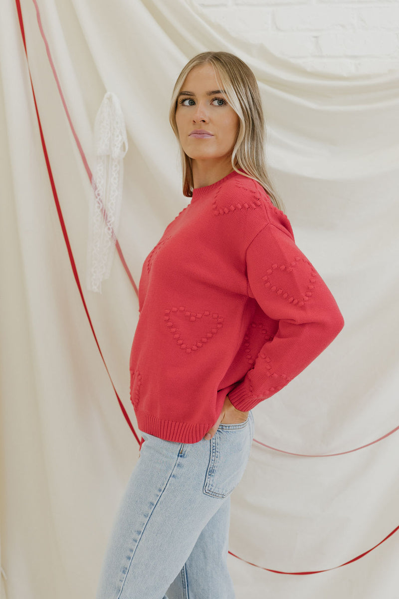 All My Heart Sweater-Bright Pink – Love Olive Co