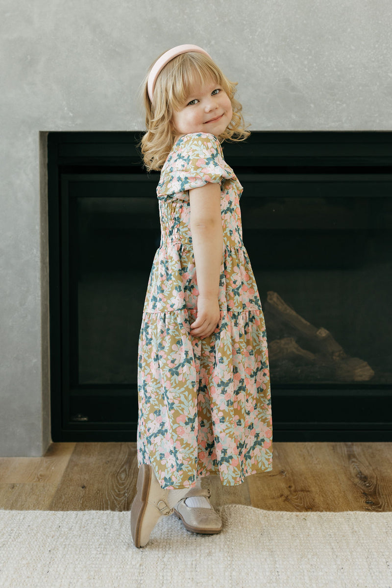 Little Girl's Jensyn Dress-Golden Floral – Love Olive Co
