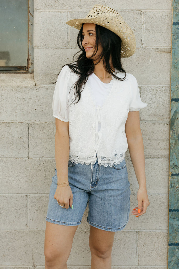 Alaina Top-Off White – Love Olive Co