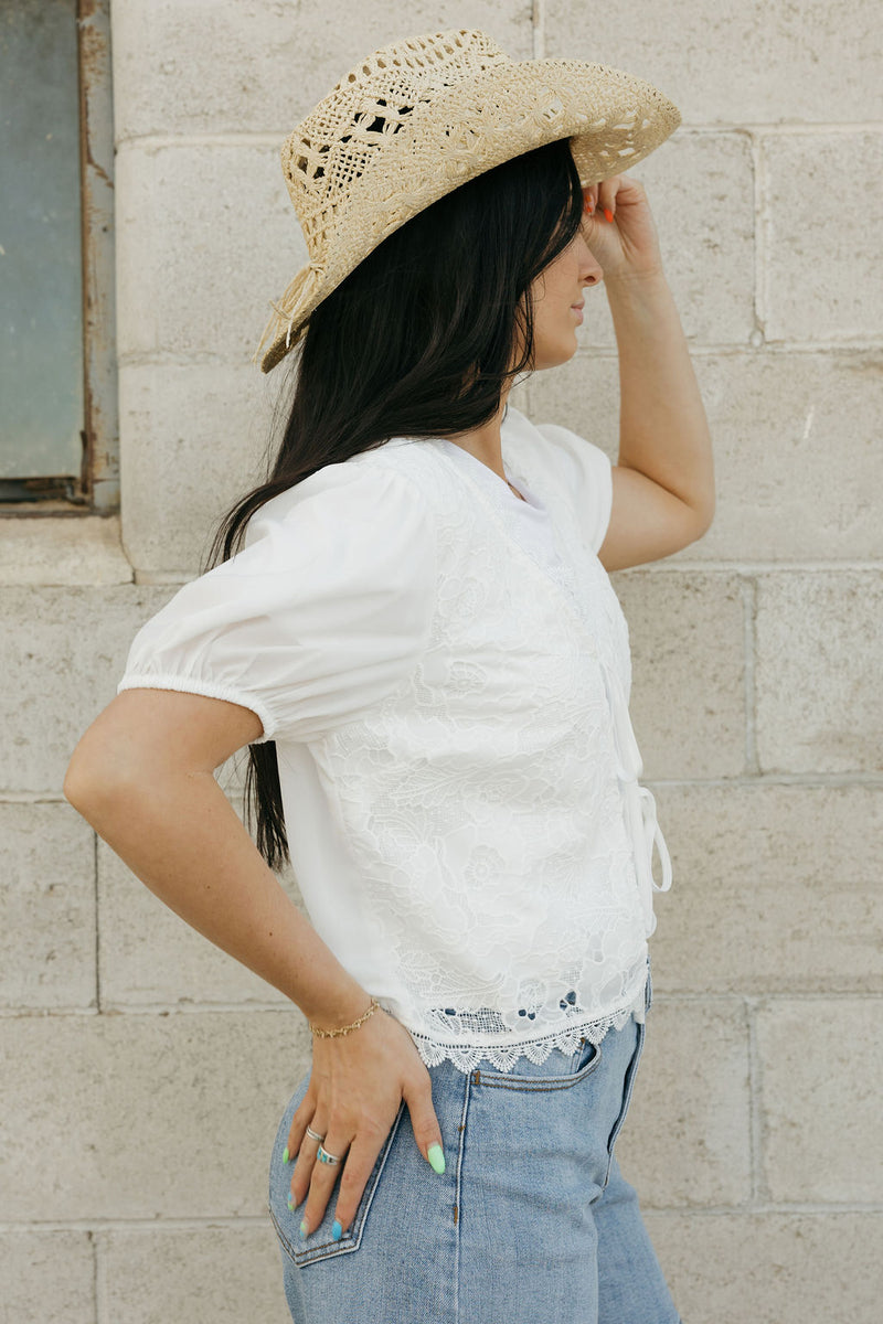 Alaina Top-Off White – Love Olive Co