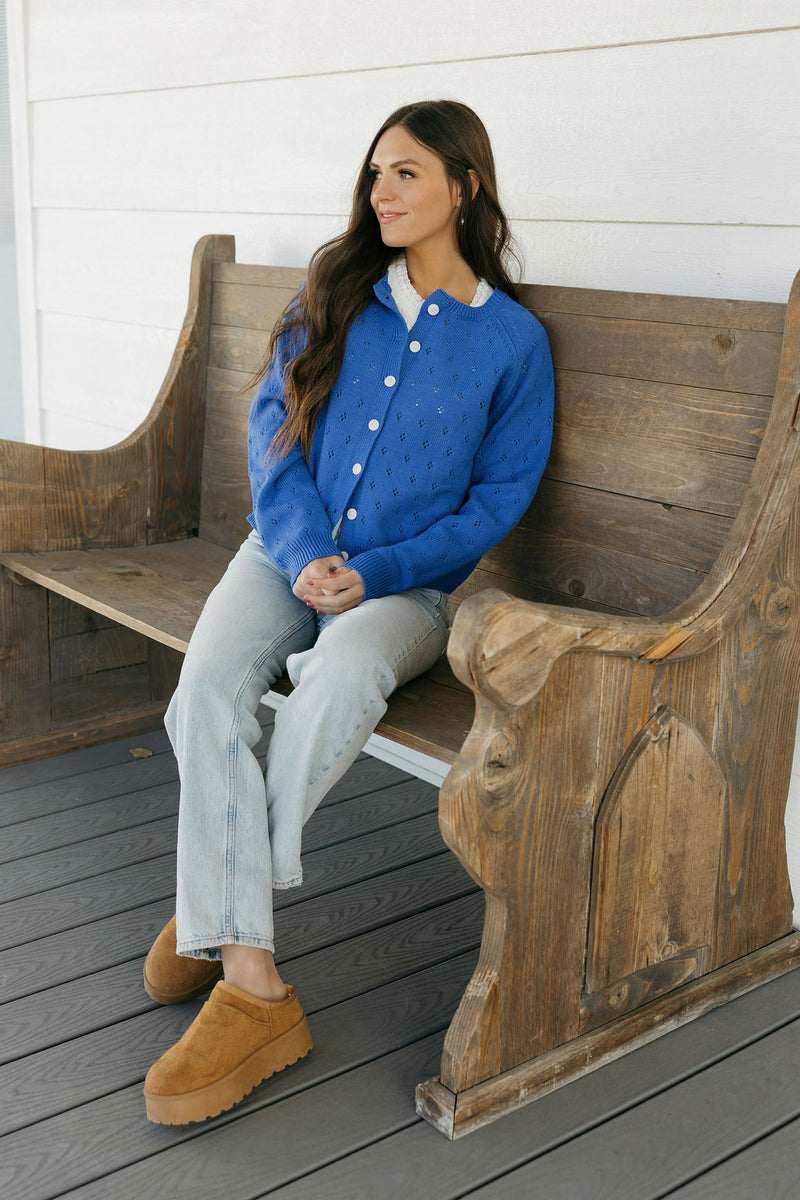 Harriet Cardigan-Blue – Love Olive Co