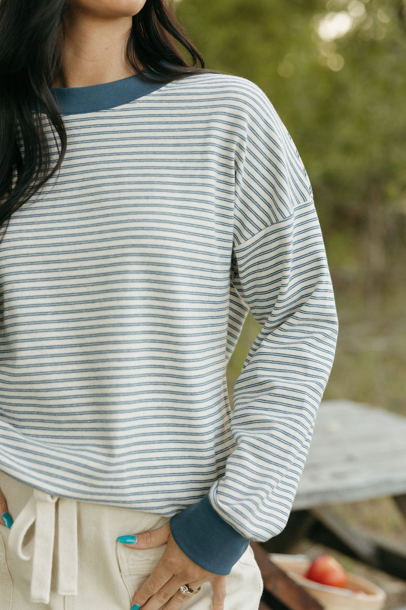 Russ Top-Blue/Oat – Love Olive Co